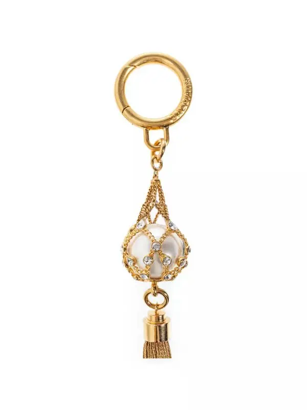 Balmain Tone Crystal Embellished Tassel Keyring