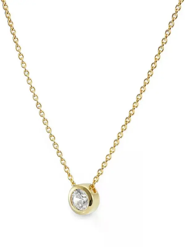 AUREE JEWELLERY Verona Cubic Zirconia Solitaire Pendant Necklace - Gold