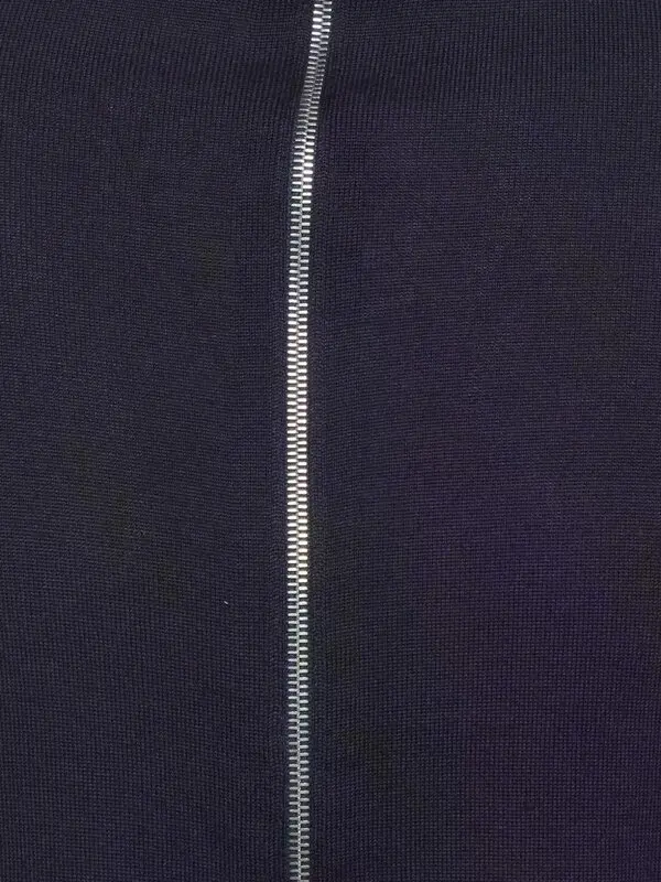 LOUIS VUITTON Leather-patch Zip-up Cardigan