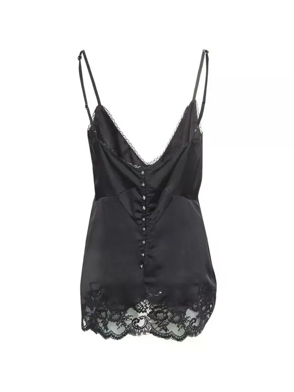 Rabanne Lace-trim Satin Blouse