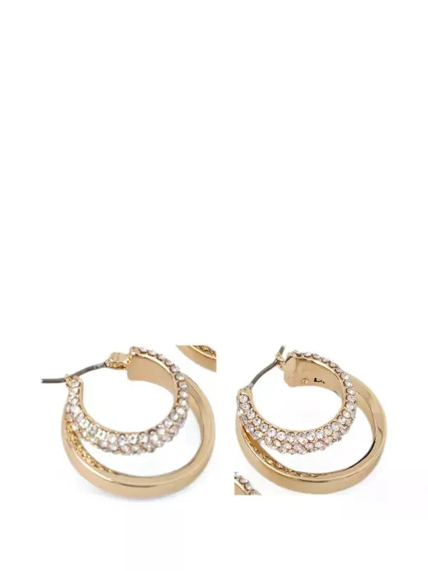 Dkny Crystal-embellished Double-hoop Earrings - Gold