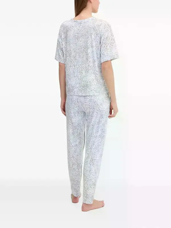 Dkny Logo-print Leopard-pattern Pajamas - Blue