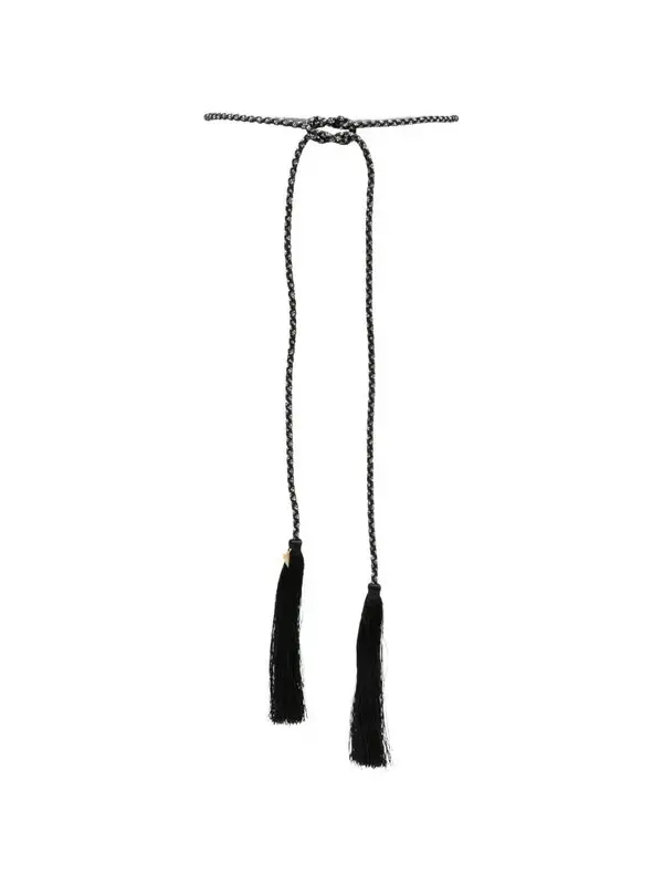 FORTE_FORTE Embellished Tassel Belt - Black