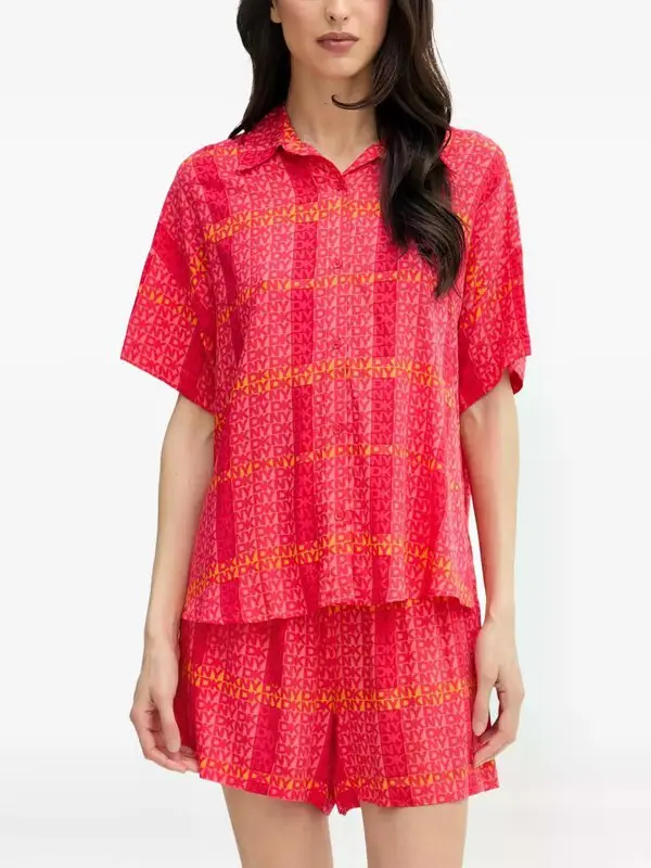 Dkny Logo-print Pajama Set - Pink