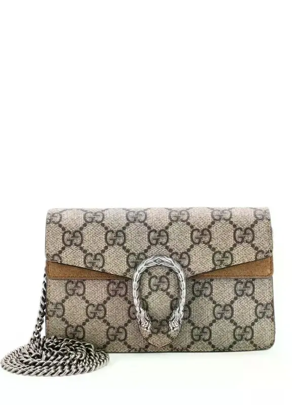 Gucci Dionysus Gg Coated Canvas Super Mini Crossbody Bag - Brown