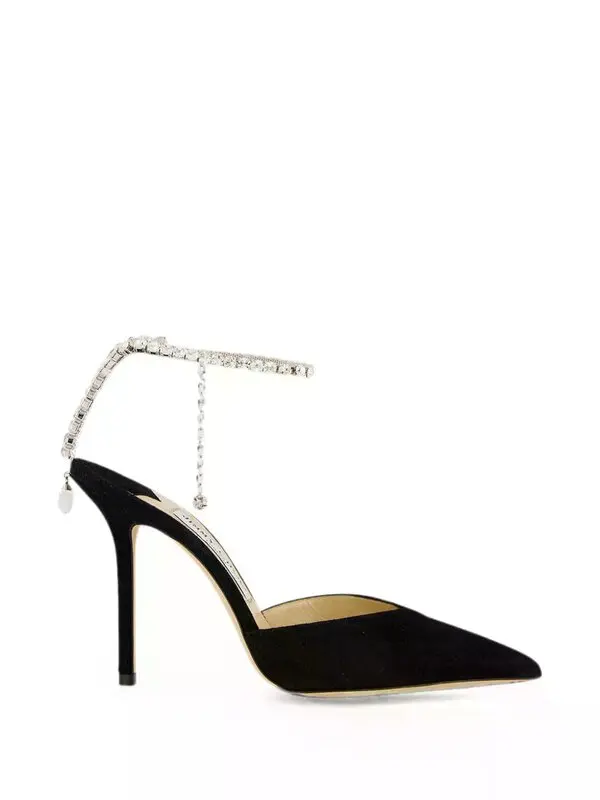 JIMMY CHOO Saeda Crystal-chain Pumps - Black