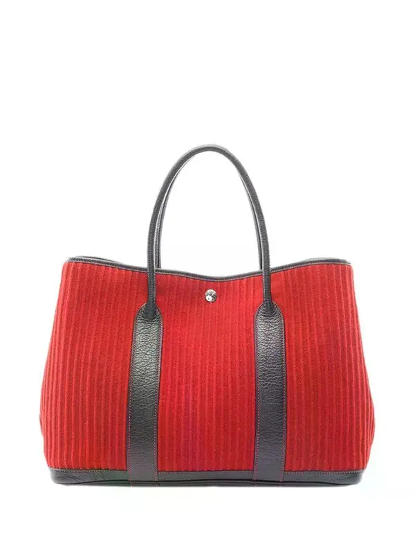 Hermès 2006 Ribbed Wool And Negonda Garden Party 36 Tote Bag - Red
