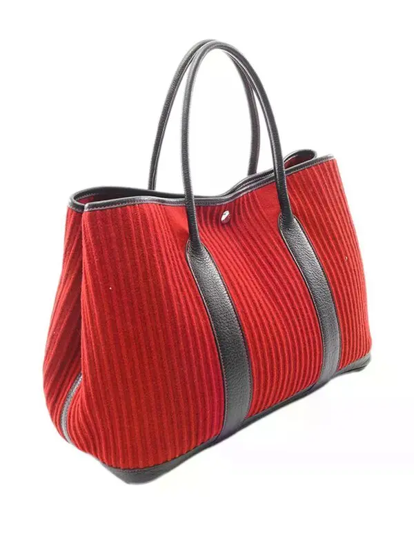 Hermès 2006 Ribbed Wool And Negonda Garden Party 36 Tote Bag - Red