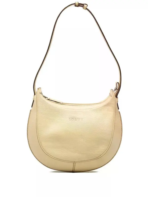Loewe 2010-2026 Embossed Leather Logo Hobo Bag