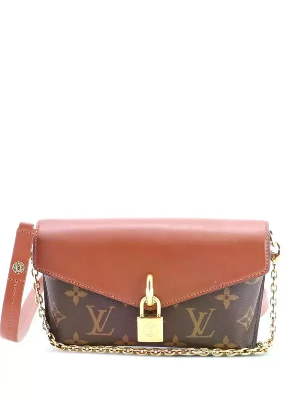 LOUIS VUITTON Monogram Canvas And Leather Padlock On Strap Crossbody Bag - Brown