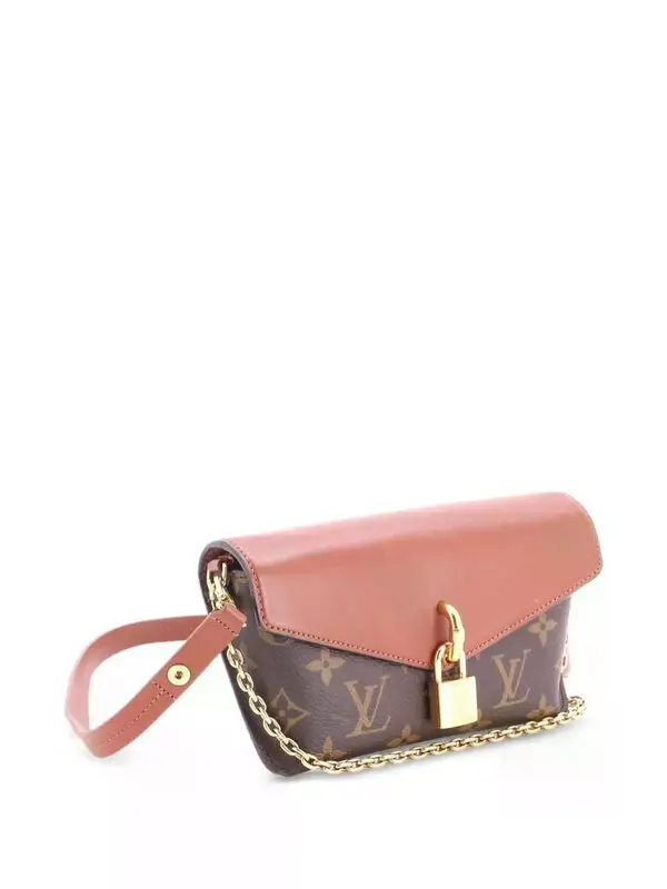LOUIS VUITTON Monogram Canvas And Leather Padlock On Strap Crossbody Bag - Brown