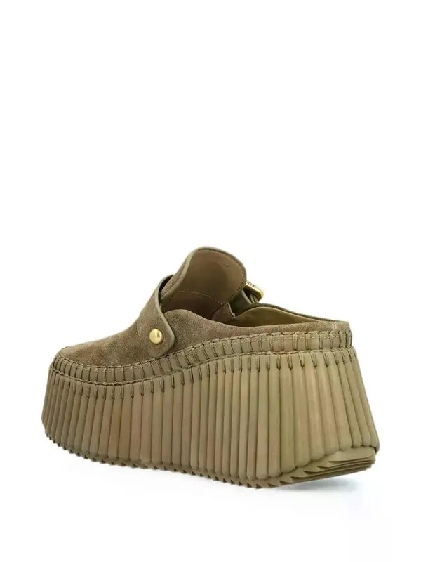 Chloé Nama Buckle Saddle-stitched Mules