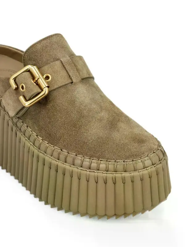 Chloé Nama Buckle Saddle-stitched Mules