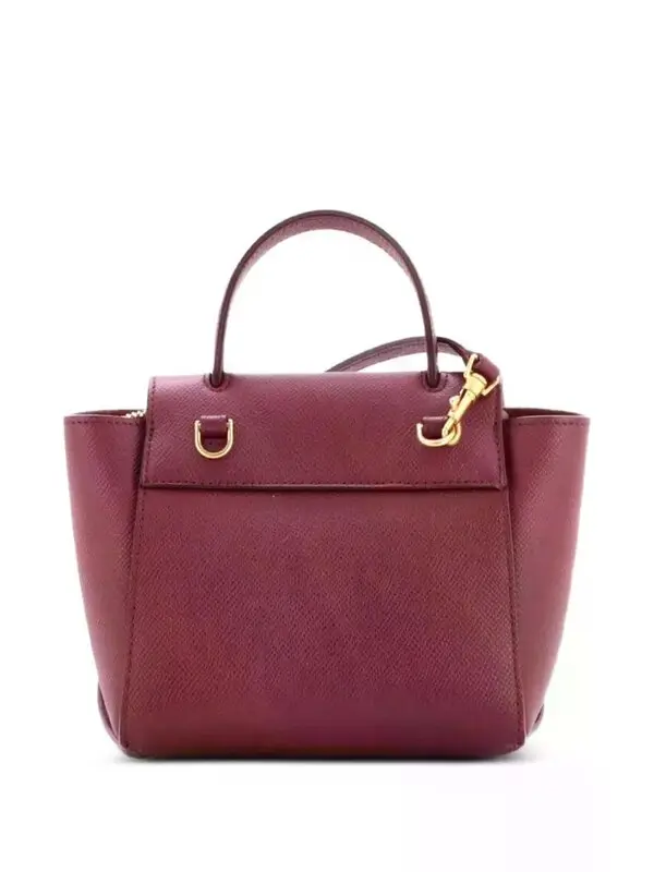 Celine Textured Leather Pico Shoulder Bag - Purple