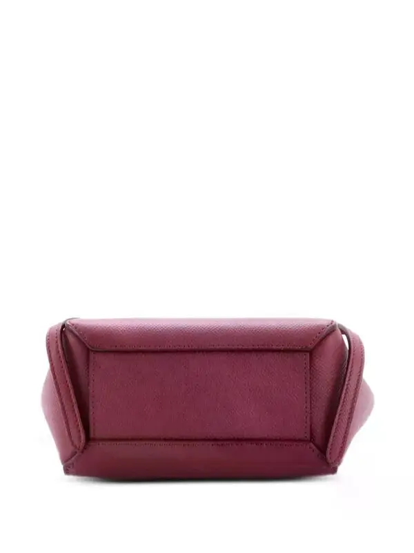 Celine Textured Leather Pico Shoulder Bag - Purple