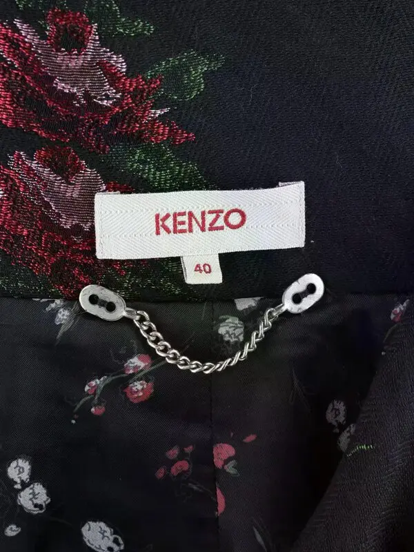 Kenzo Floral-print Shawl-collar Coat