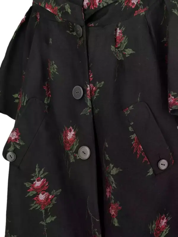 Kenzo Floral-print Shawl Collar Coat