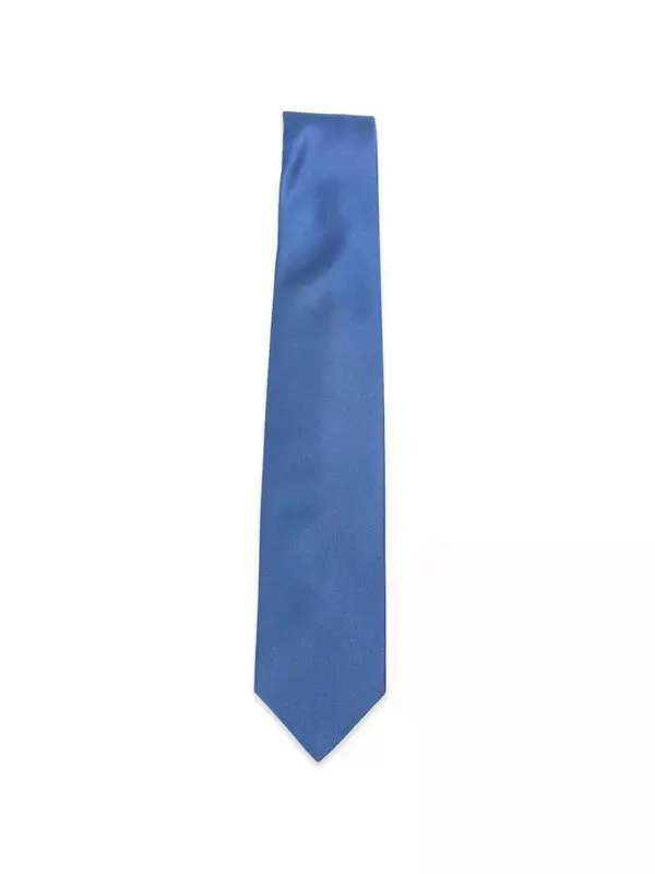 BARBA NAPOLI Satin Finish Tie - Blue