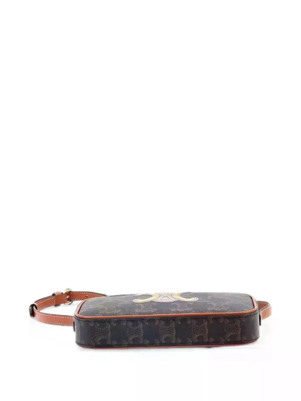 Celine Cuir Triomphe Camera Embroidered Triomphe Coated Canvas With Leather Small Shoulder Bag