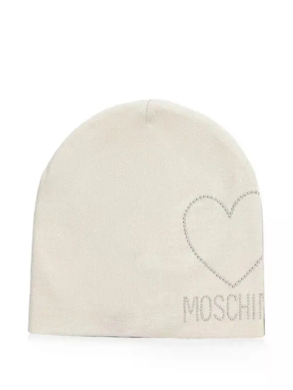 Moschino Crystal-embellished Heart Beanie Hat