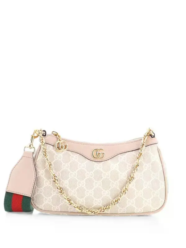 Gucci Ophidia Charm Shoulder Bag Gg Coated Canvas Small Crossbody Bag - Neutrals