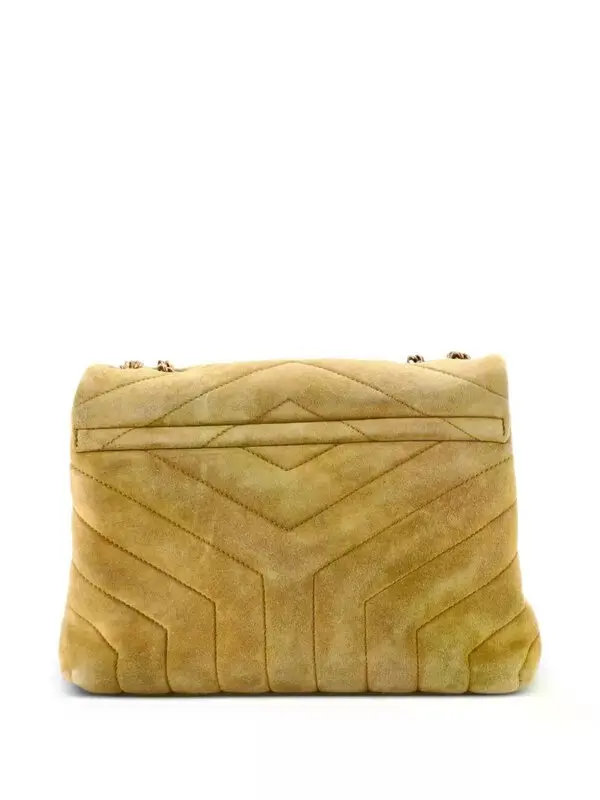 Saint Laurent Small Loulou Matelasse Chevron Suede Shoulder Bag - Yellow