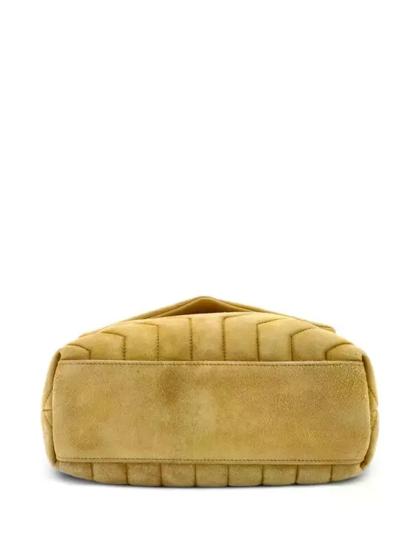 Saint Laurent Small Loulou Matelasse Chevron Suede Shoulder Bag - Yellow