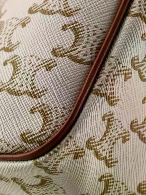 Celine Boston Bag Triomphe Coated Canvas Large Handbag