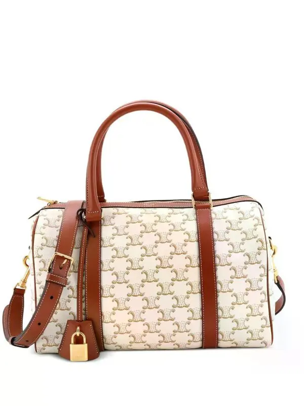 Celine Triomphe Coated Canvas Large Handbag - Brown