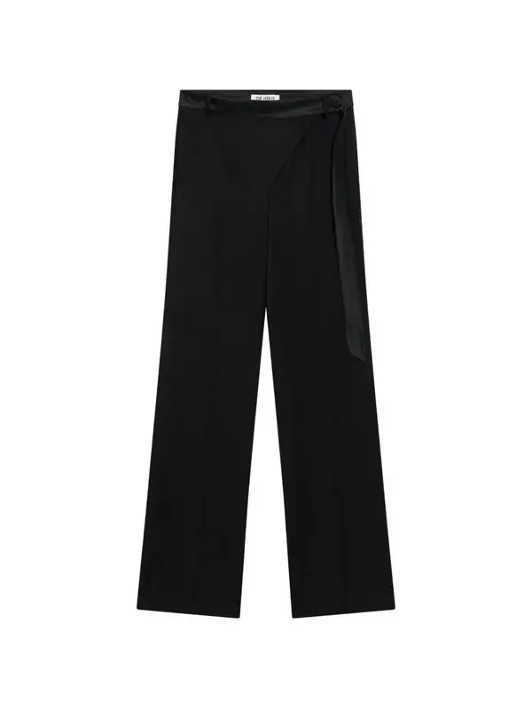 Attico Wrap-effect Panel Wool Trousers - Black