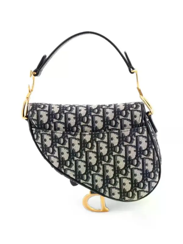 Dior Saddle Handbag With Strap Oblique Canvas Mini Shoulder Bag