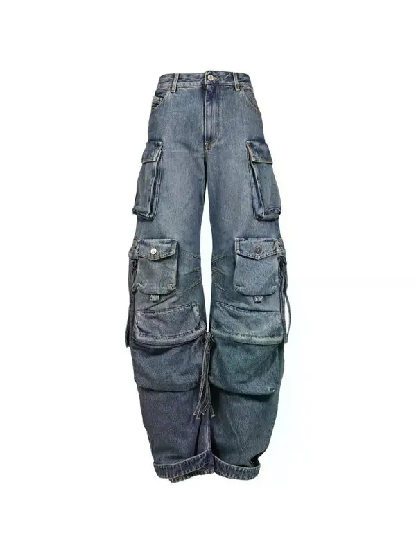 Attico Multi-pocket Cargo Pants - Blue