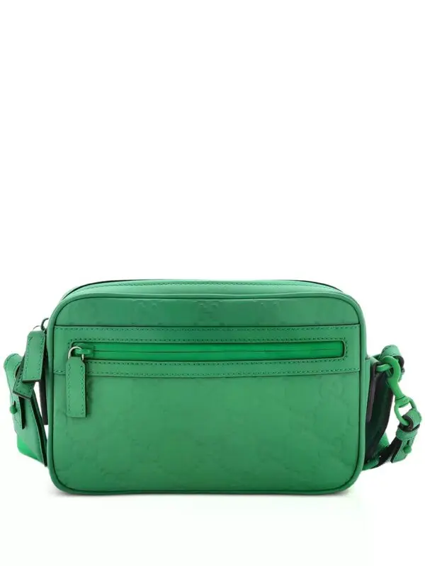 Gucci Gg Rubber Effect Leather Small Crossbody Bag - Green
