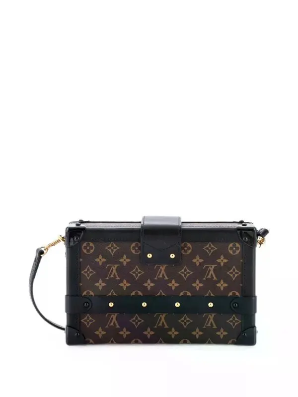 LOUIS VUITTON Petite Malle Handbag Monogram Canvas Clutch Bag - Black