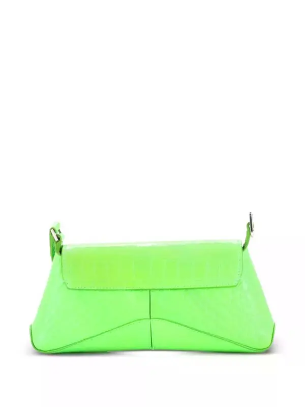 Balenciaga Street Crocodile Embossed Leather Medium Shoulder Bag - Green