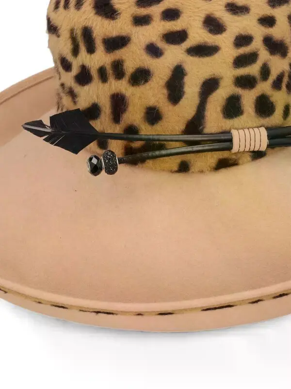 MARZI Leopard-print Wide-brim Hat