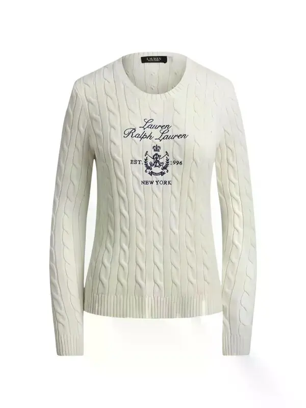 Ralph Lauren Logo-embroidered Cable-knit Sweater