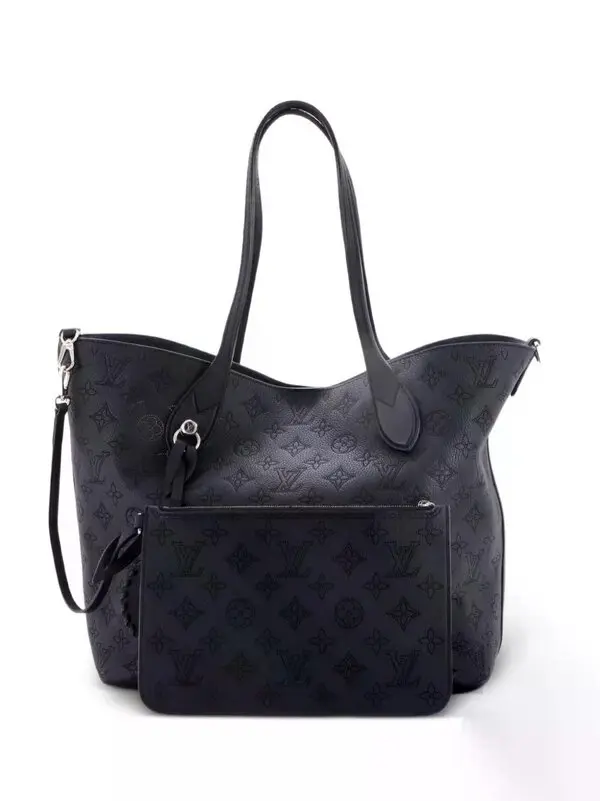 LOUIS VUITTON Blossom Mahina Leather Mm Tote Bag - Black
