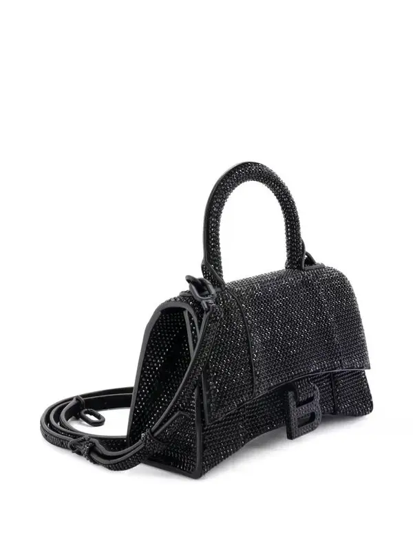 Balenciaga Hourglass Top Handle Bag Suede With Crystals Xs Crossbody Bag