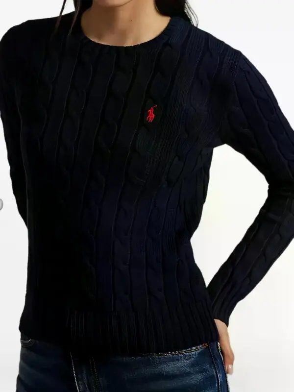 Ralph Lauren Rinett Cable-knit Embroidered-pony Sweater