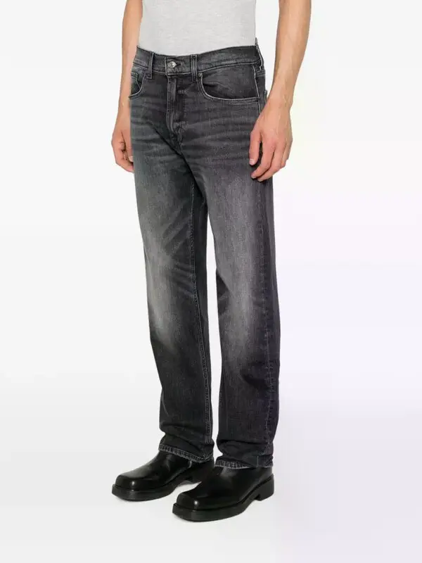 7 For All Mankind Straight Leg Faded Effect Jeans