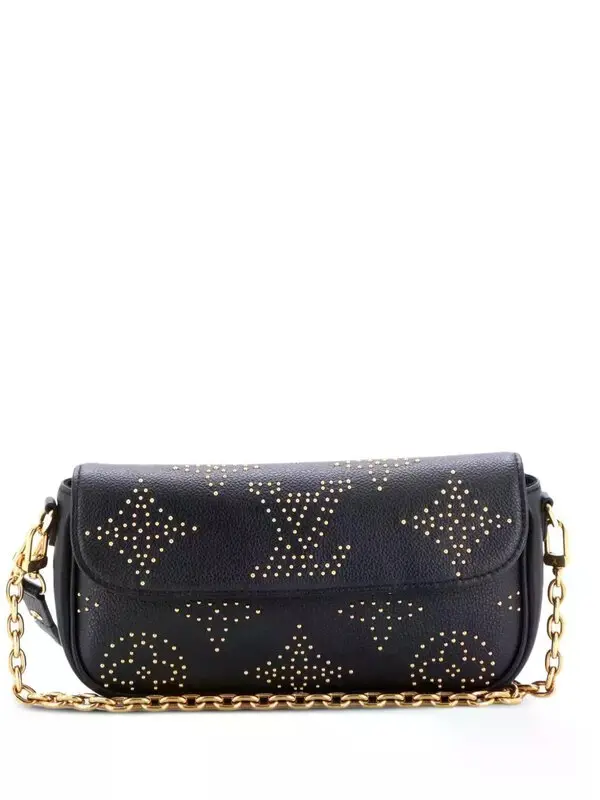 LOUIS VUITTON Studded Leather Crossbody Bag - Black