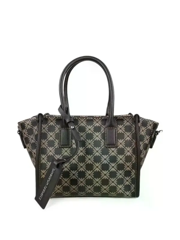 Emporio Armani Monogram-print Logo-tag Tote Bag
