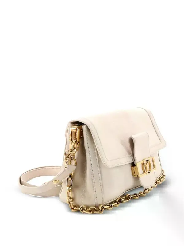 LOUIS VUITTON Dauphine Soft Calfskin Gm Shoulder Bag - White
