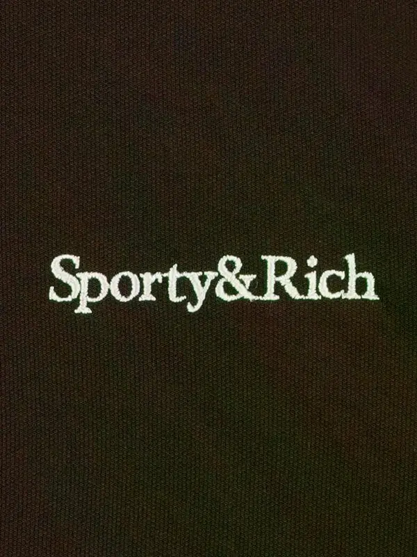 SPORTY & RICH Serif-logo Zip-up Sweatshirt