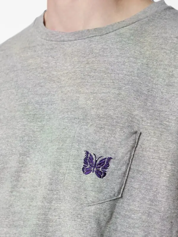 Needles Butterfly-embroidered Pocket T-shirt