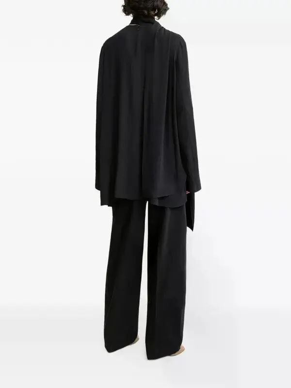 TOTEME Draped Scarf Blouse - Black