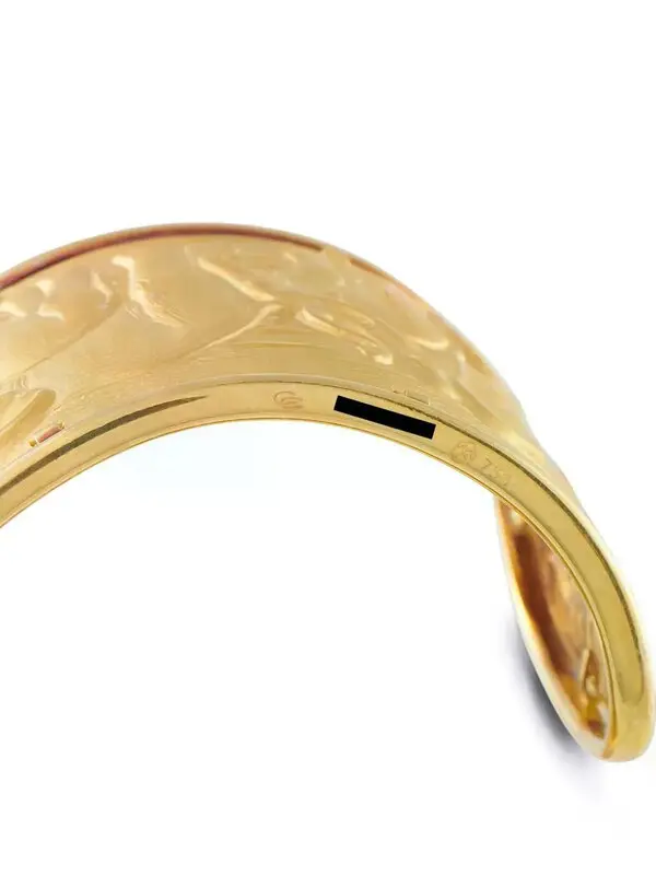 CARRERA Y CARRERA 18k Yellow Engraved Elephant Cuff Bracelet