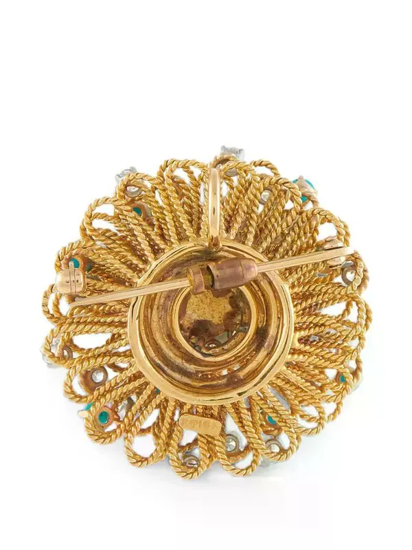 LB EXCLUSIVE Turquoise And Diamond Brooch