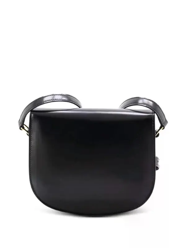 Celine Triomphe Besace Clea Flap Bag Leather Shoulder Bag - Black